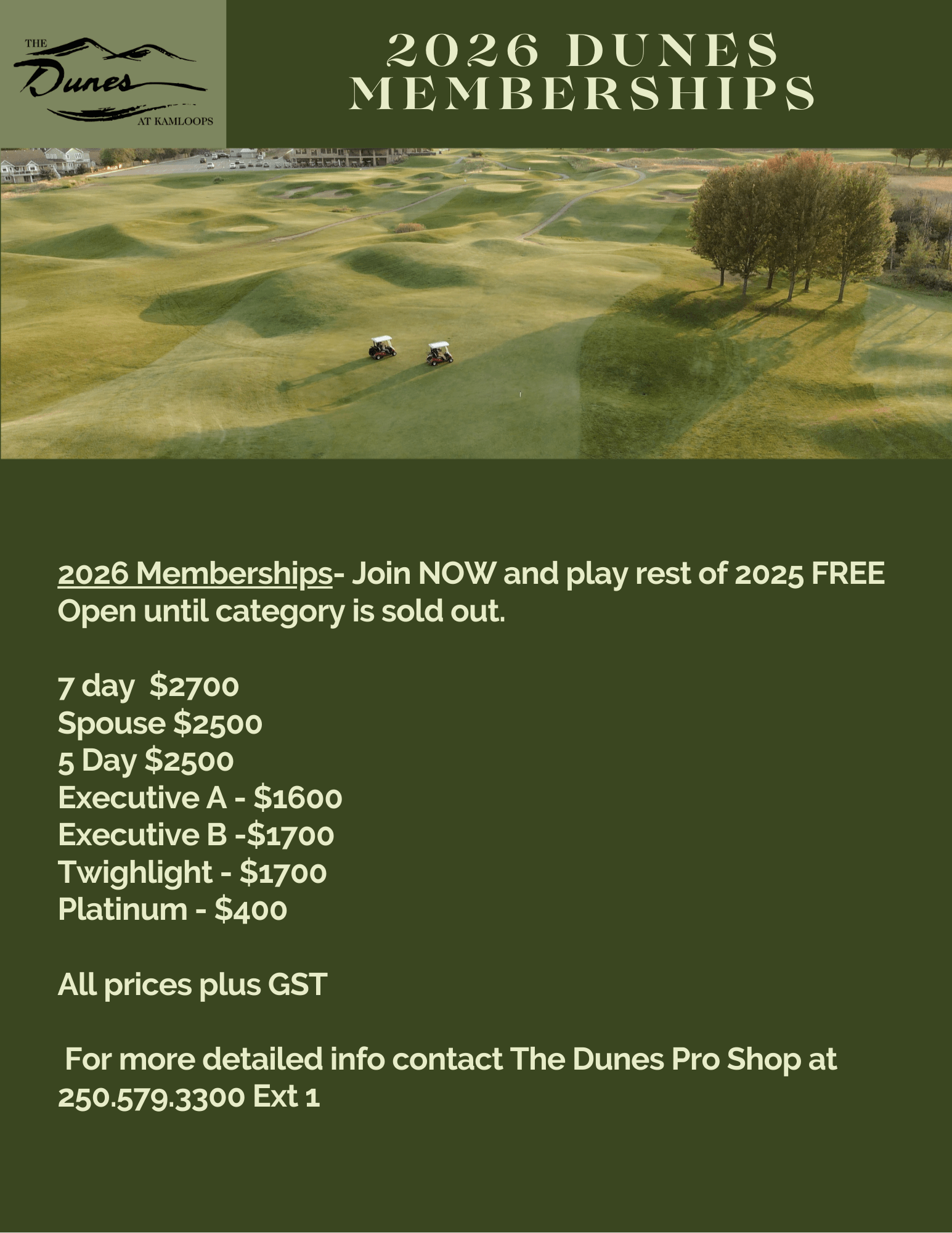Memberships - The Dunes at Kamloops